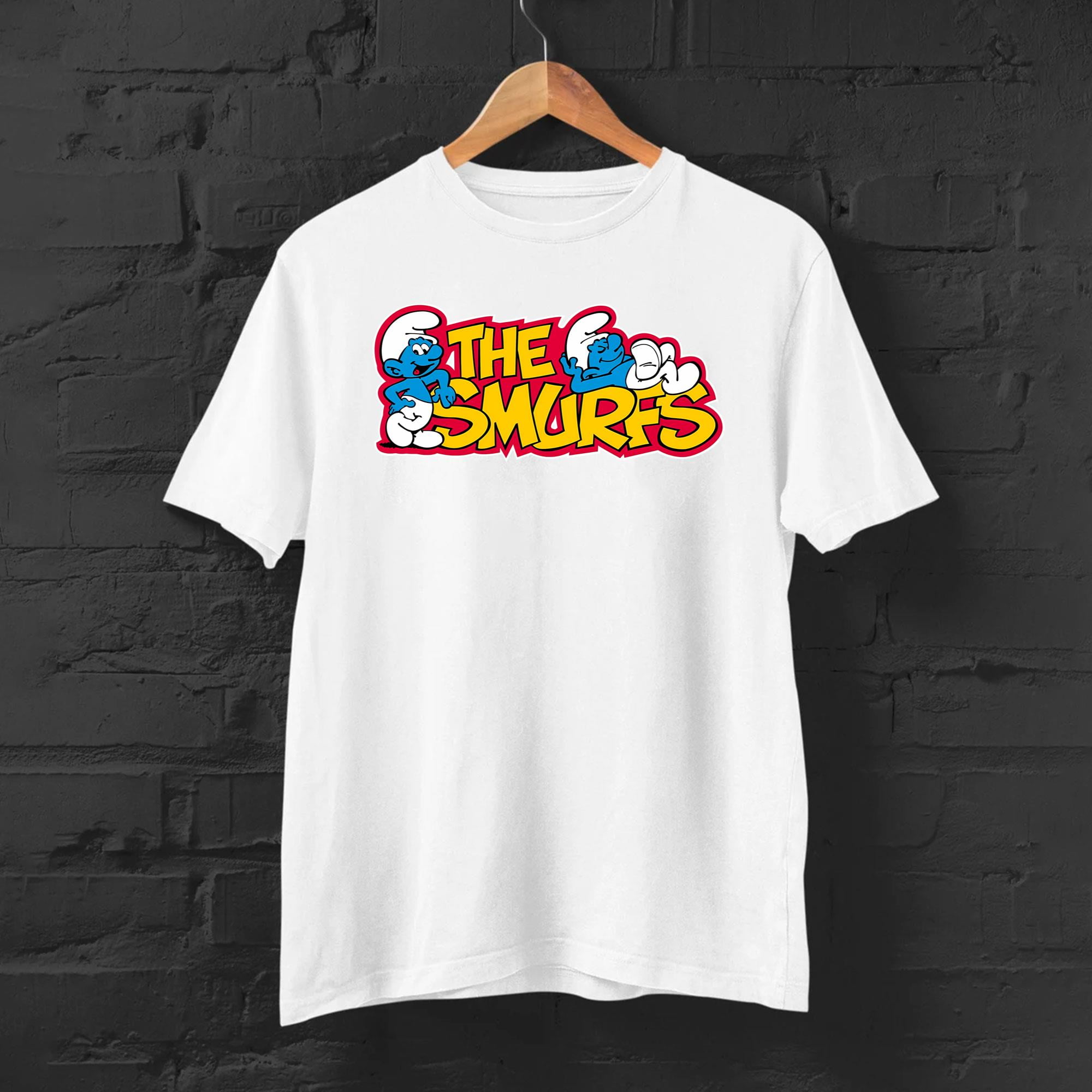 Blue Cartoon Village Inspired T-Shirt, Fun Animated Character Fan Tee ...