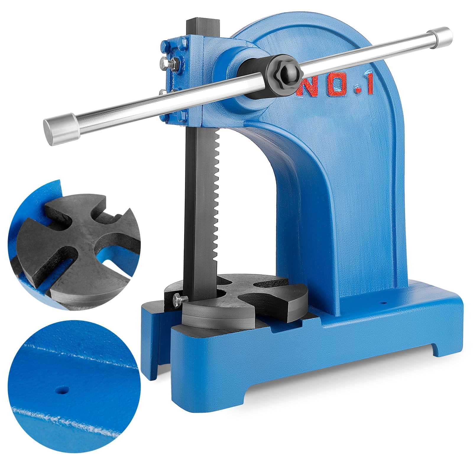 Blue Cast Iron Base Press, Manual Metal Press, Arbor Press, 1 Ton Force ...