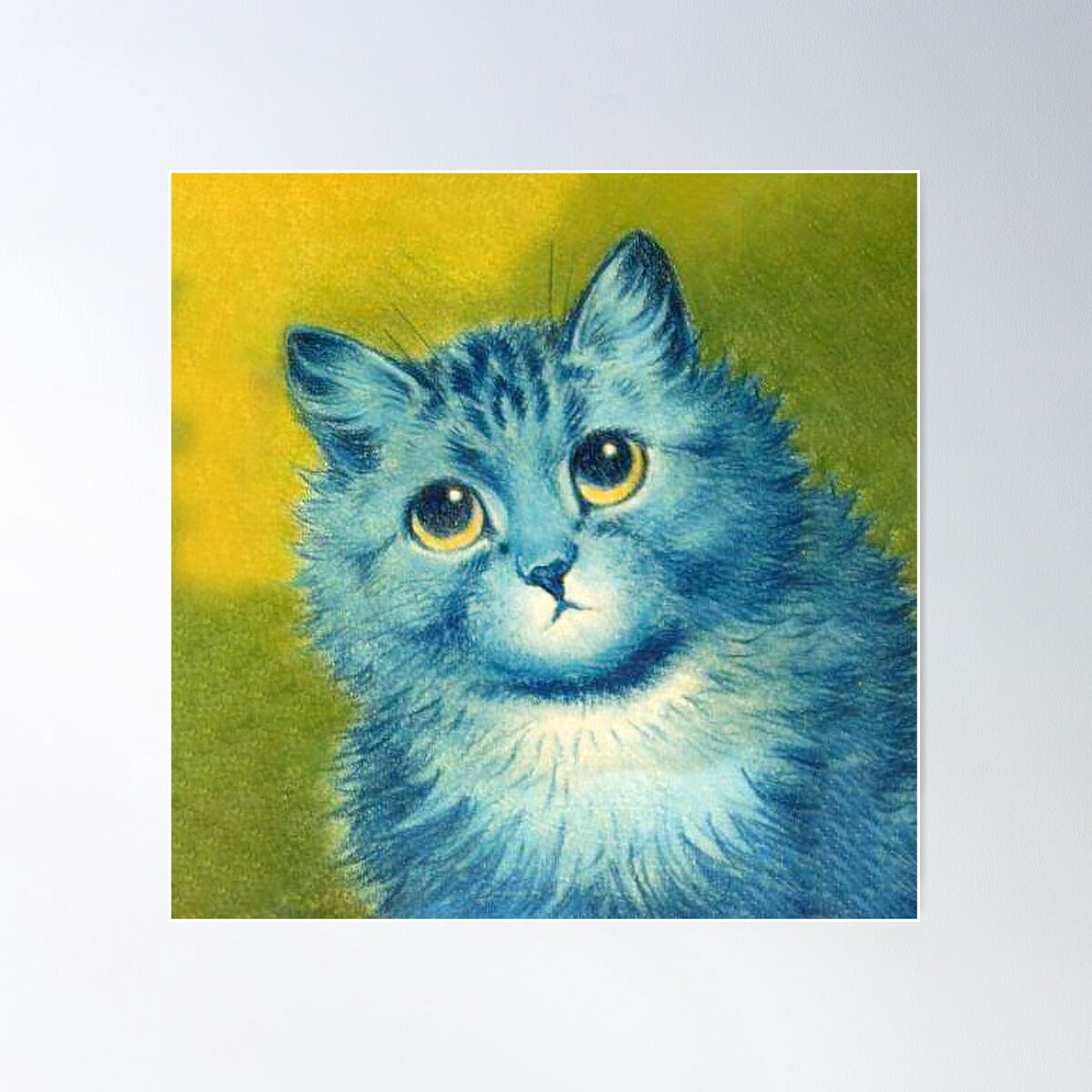 Blue Cat - Louis Wain Poster Wall Art, Modern Wall Decor For Living ...