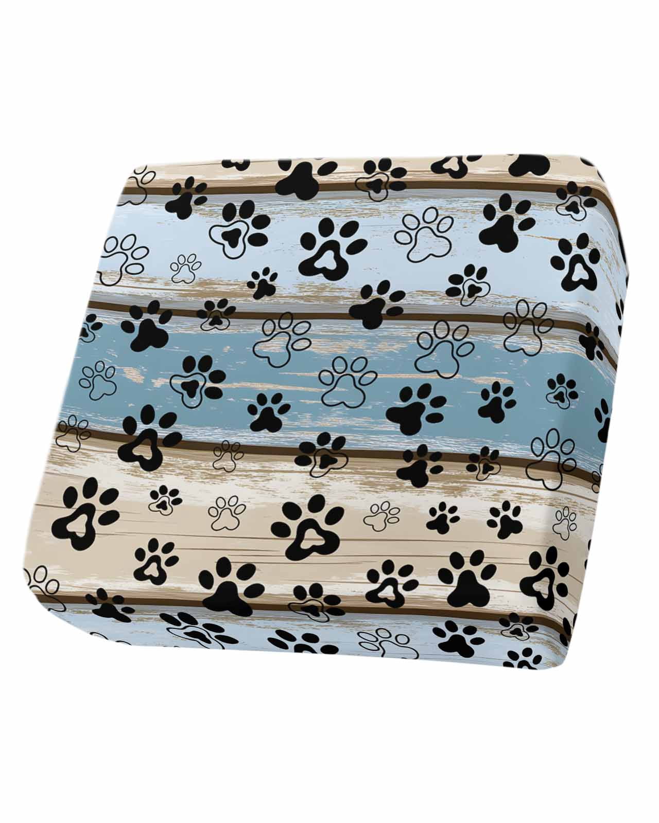 Blue Cat Paw Print Sofa Couch Cushion Covers Washable, Removable ...