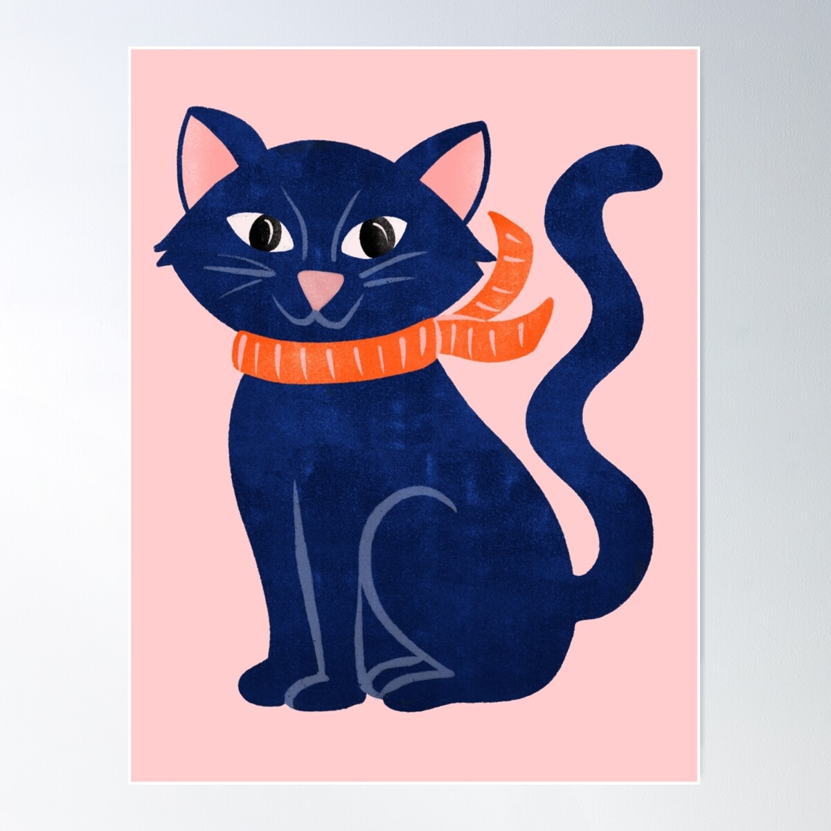 Blue Cat Poster Wall Art, Modern Wall Decor For Living Room Bedroom ...