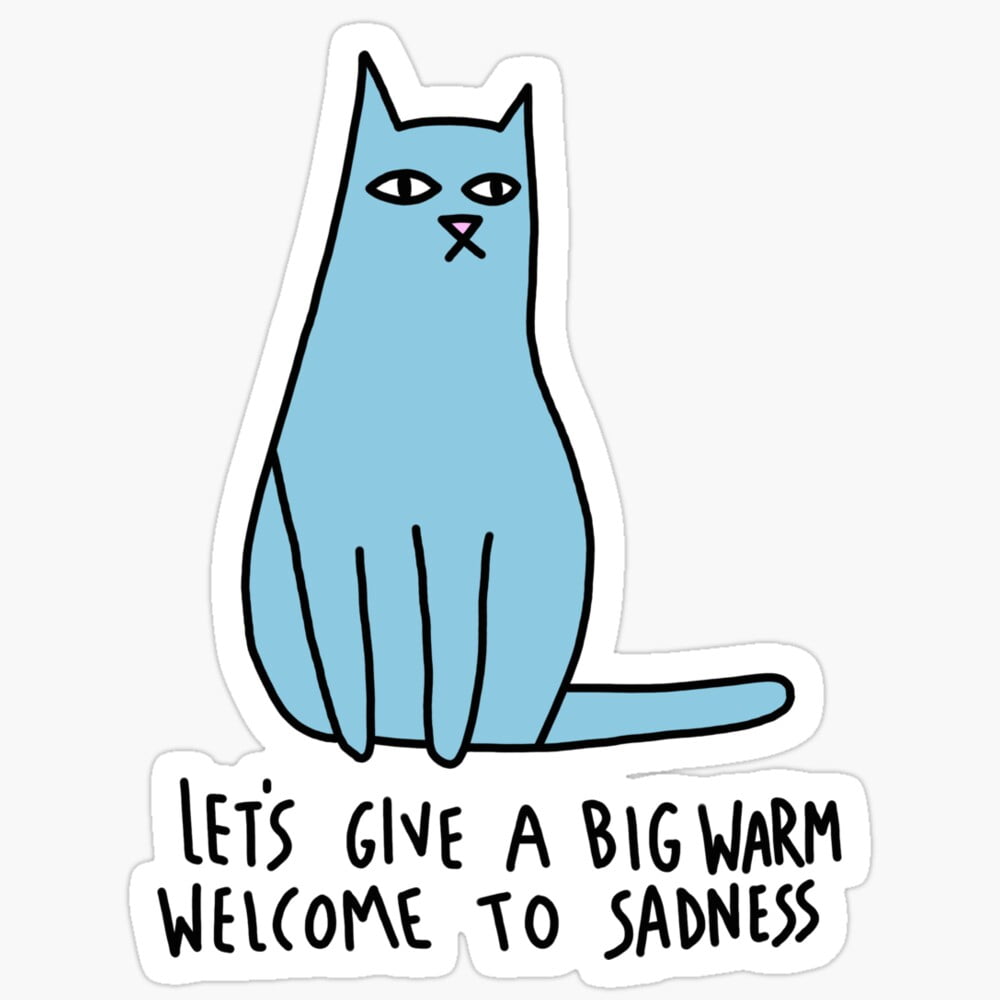 Blue Cat Sticker Phone Decal Water Bottle Stickers Car Decals, Laptop ...