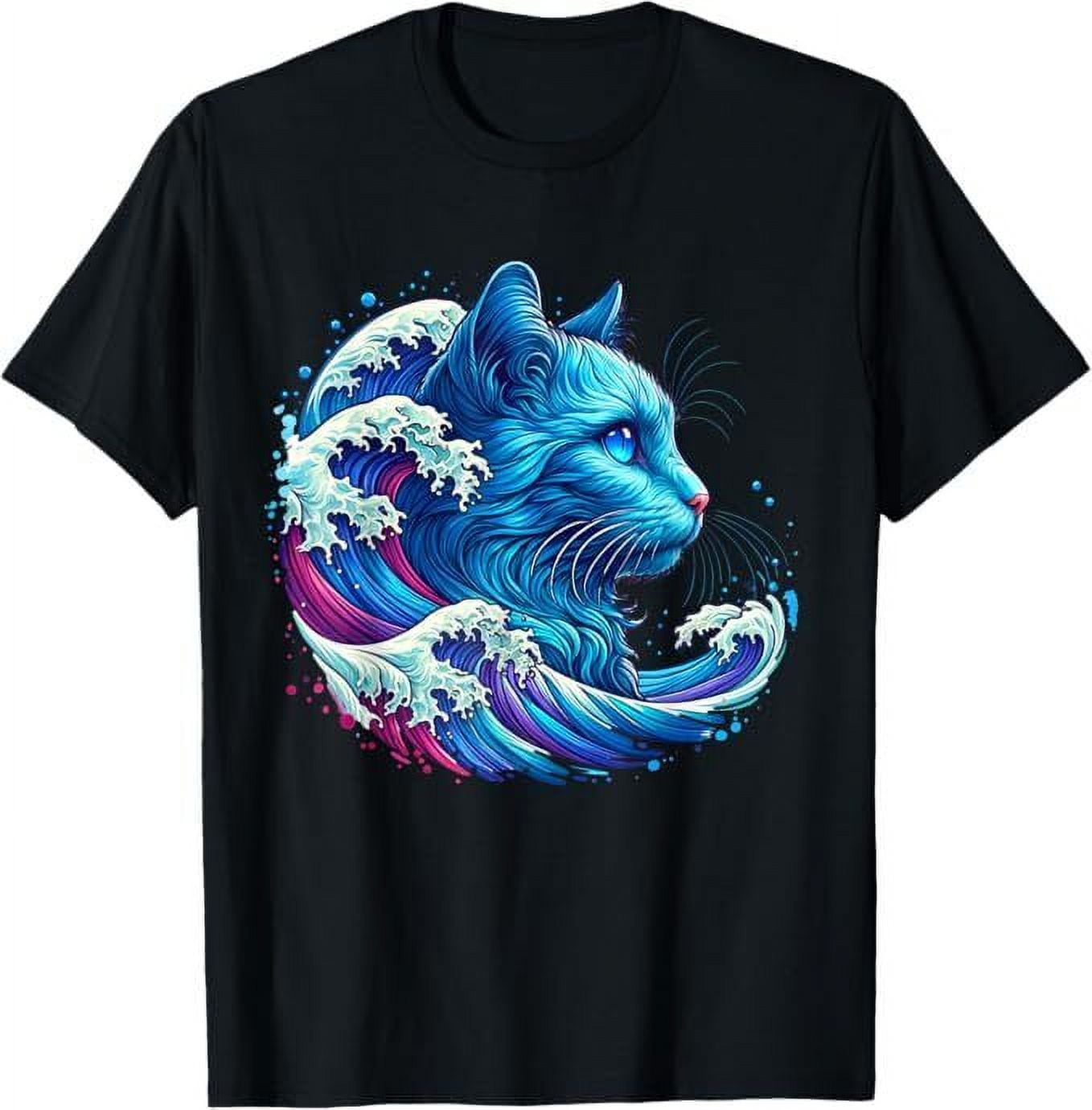 Blue Cat Wave For kamala 47 Funny Cat Ladies Harris 2024 Unisex T-Shirt ...