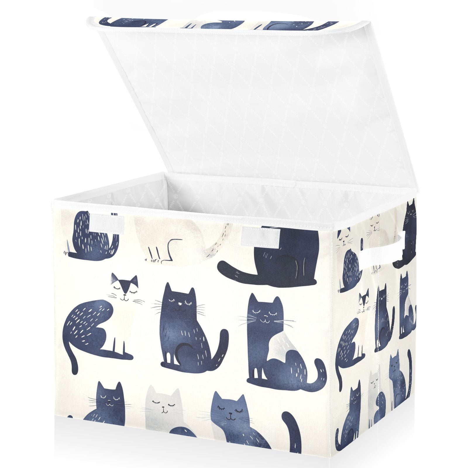 Blue Cats Storage Basket for Shelves Foldable Container Organizer for ...