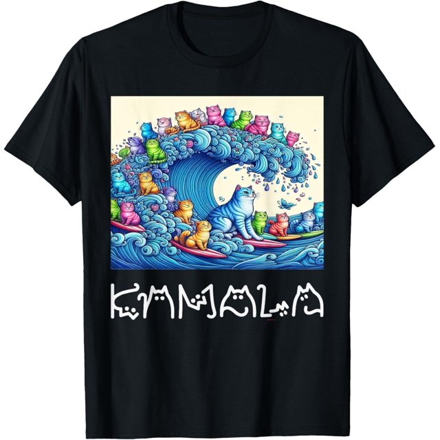 Blue Cats Wave For Kamala Harris Funny T-Shirt - Walmart.com