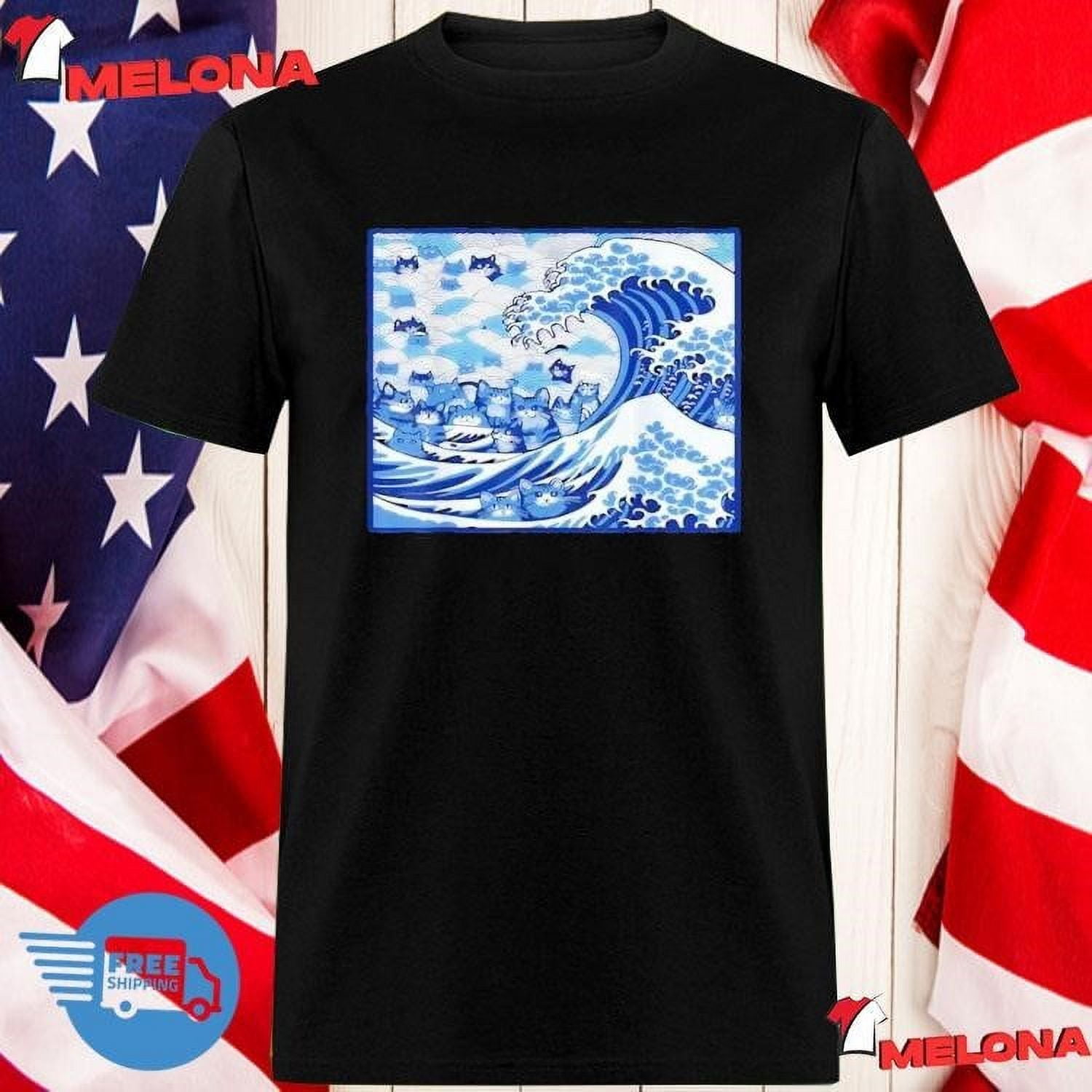 Blue Cats Wave For Kamala T-shirt - Walmart.com