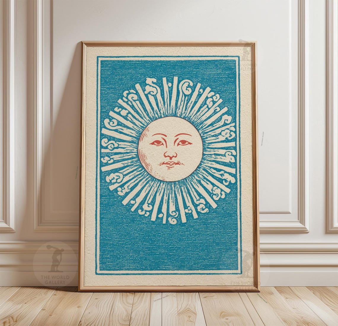 Blue Celestial Sun Face Astrology Poster Unframed Paper Print - Walmart.com