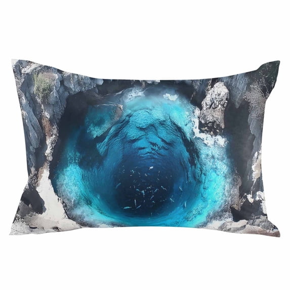 Blue Cenote Throw Pillow Cover 20 x 36 Inch Decorative Pillow Cover ...