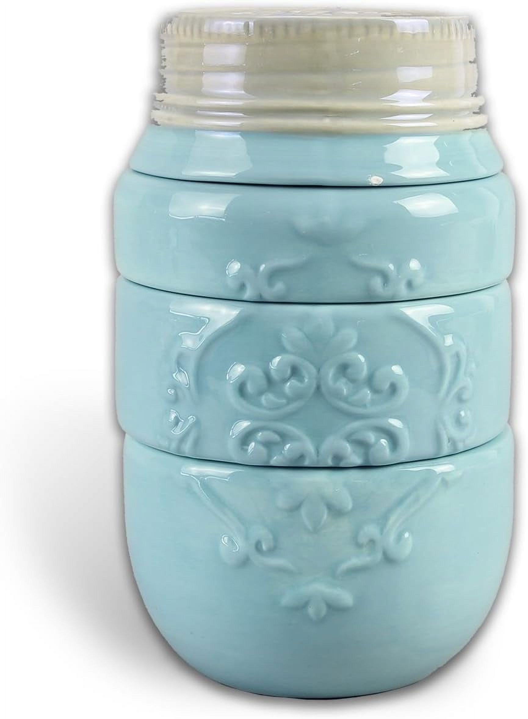 Blue Ceramic Stacking Measuring Cups - Walmart.com