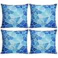Blue Ceramic Throw Pillow Covers 16 x 16 Inch Pillow Covers Set of 4 ...