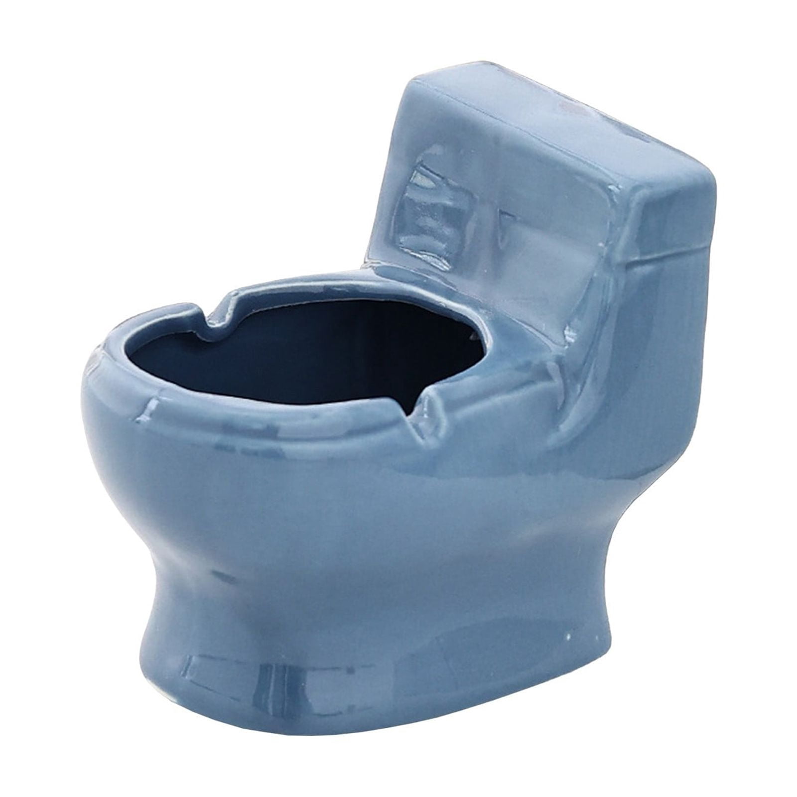 Blue Ceramic Toilet Shaped Ashtray Desktop Decorative Novelty Gift For ...