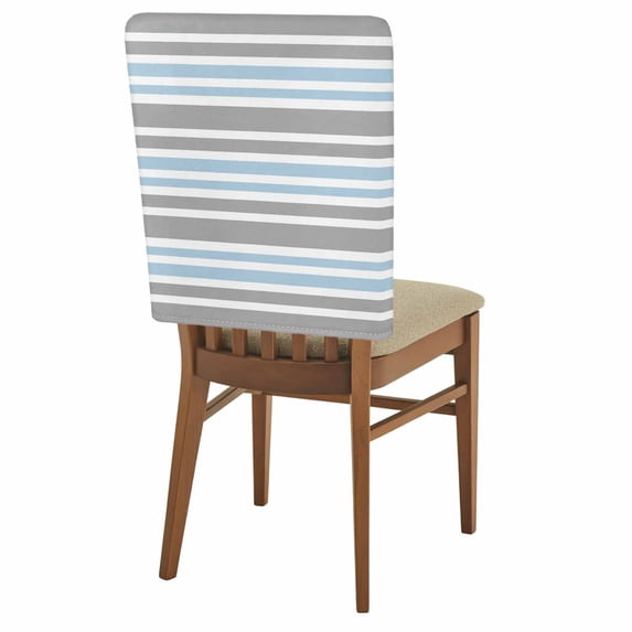 Blue and Chair Back Covers Set of 6 Gray Stripe Abstract Minimalist ...