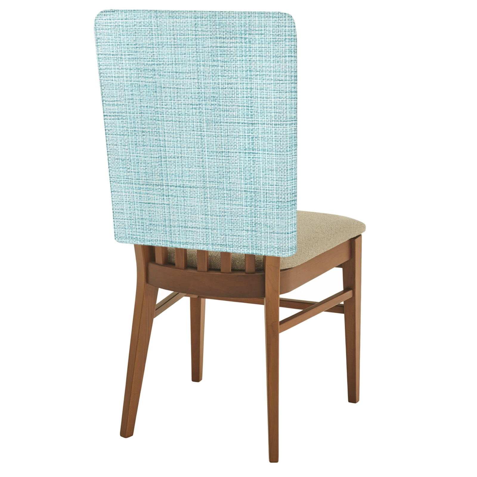 Blue Chair Back Covers Set of 6, Linen Texture Modern Abstract Country ...