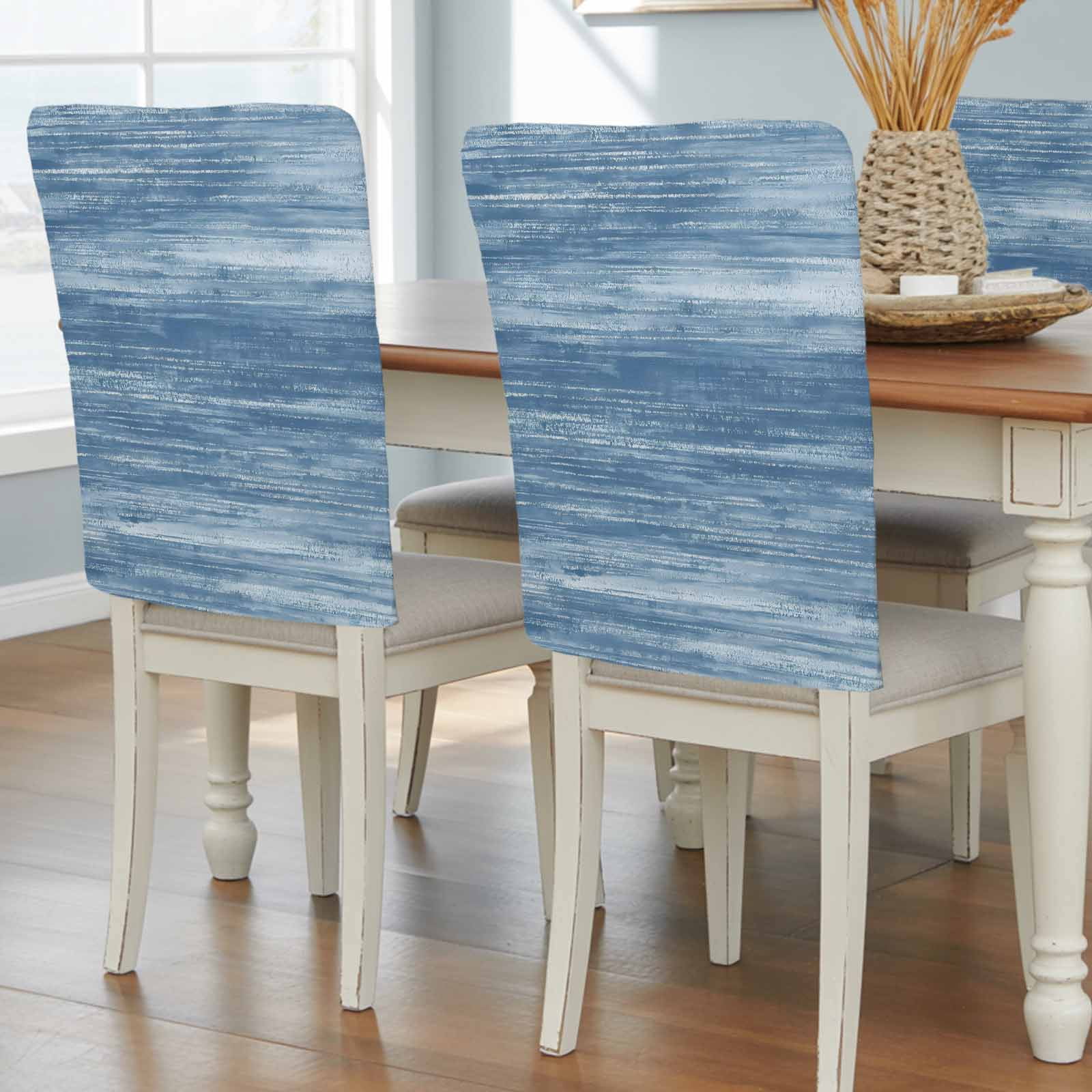 Blue Chair Back Covers, Vintage Modern Abstract Art Ombre Removable ...