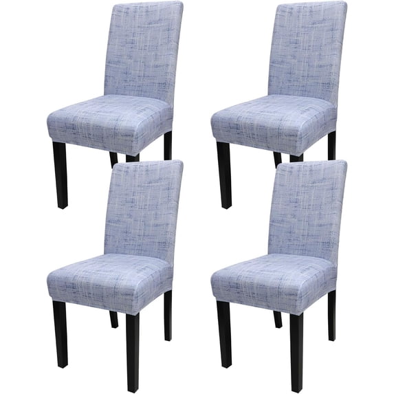 Blue Chair Covers for Dining Room Set of 4, High Stretch Removable ...