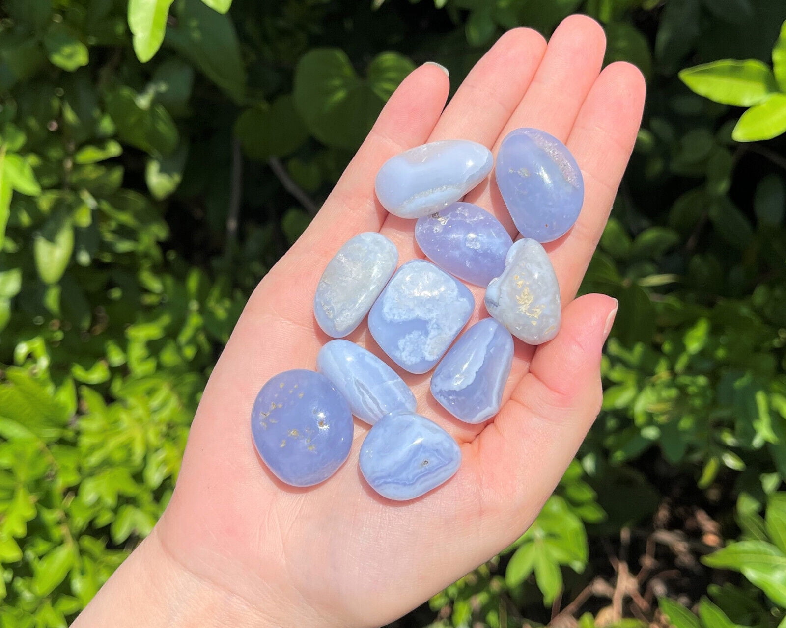 Blue Chalcedony Tumbled Stones: Choose How Many (Tumbled Blue ...