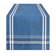 DII 15x108" Modern Cotton Braided Stripe Table Runner in Stonewash Blue ...