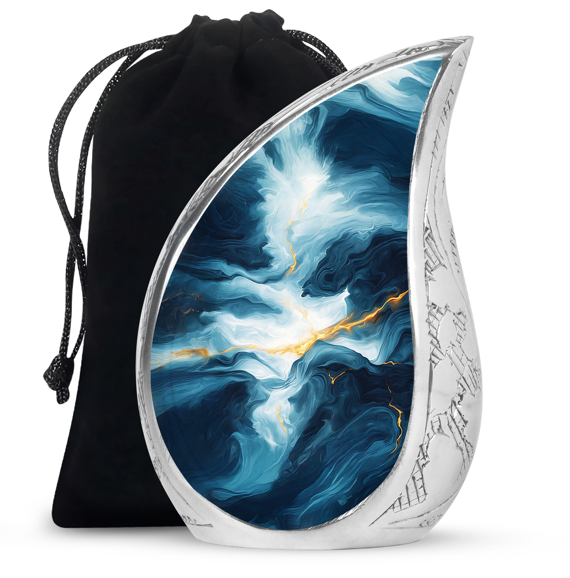 Blue Chaos Urns For Ashes Adult Dad - Large Funeral Urn For Human Ashes ...