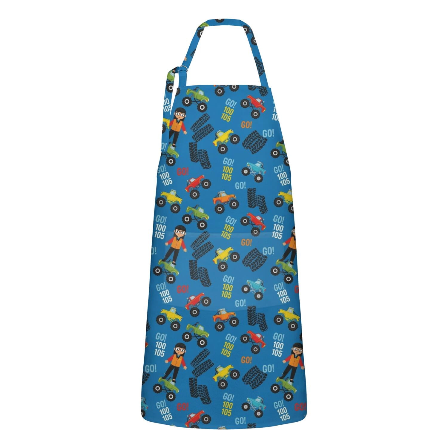 Blue Character Monster Cartoon Trucks Apron-Garden Aprons for Women ...