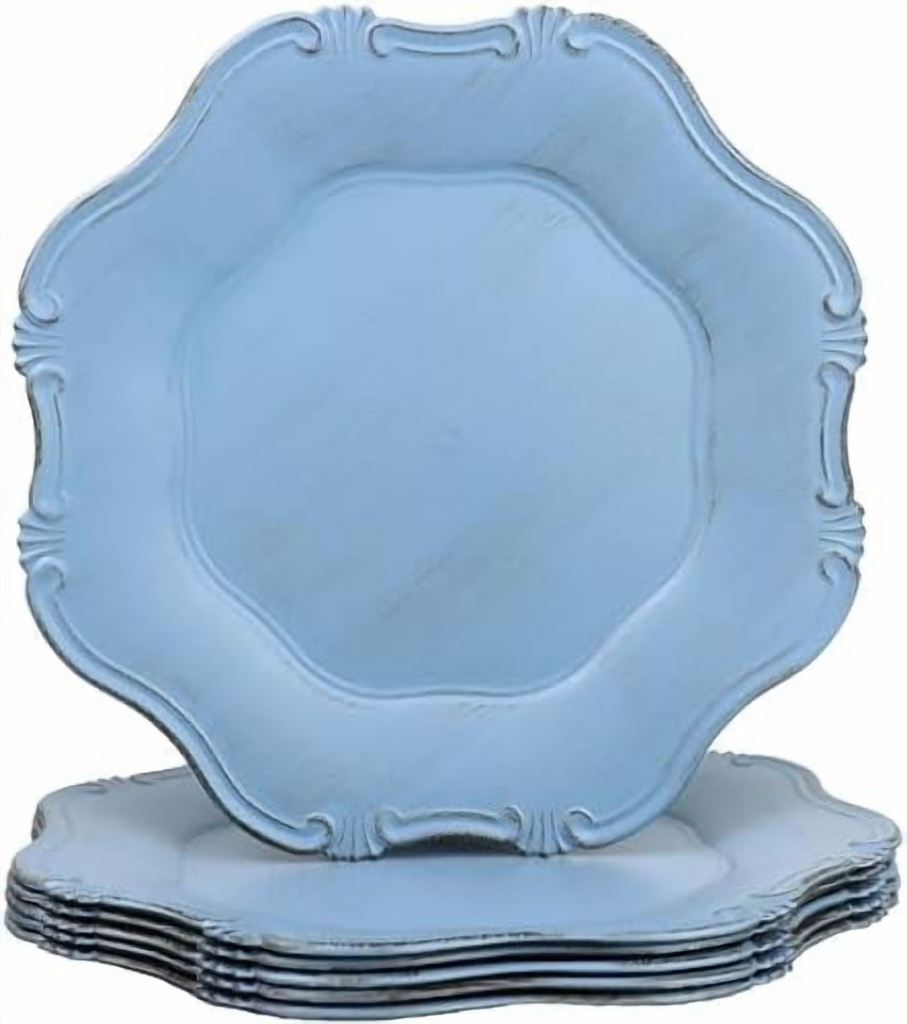 Blue Charger Plates Set of 6, Decorative Table Plastic Chargers for ...