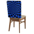 Blue Checker Chair Back Covers Set of 8 Modern Abstract Dark Blue ...