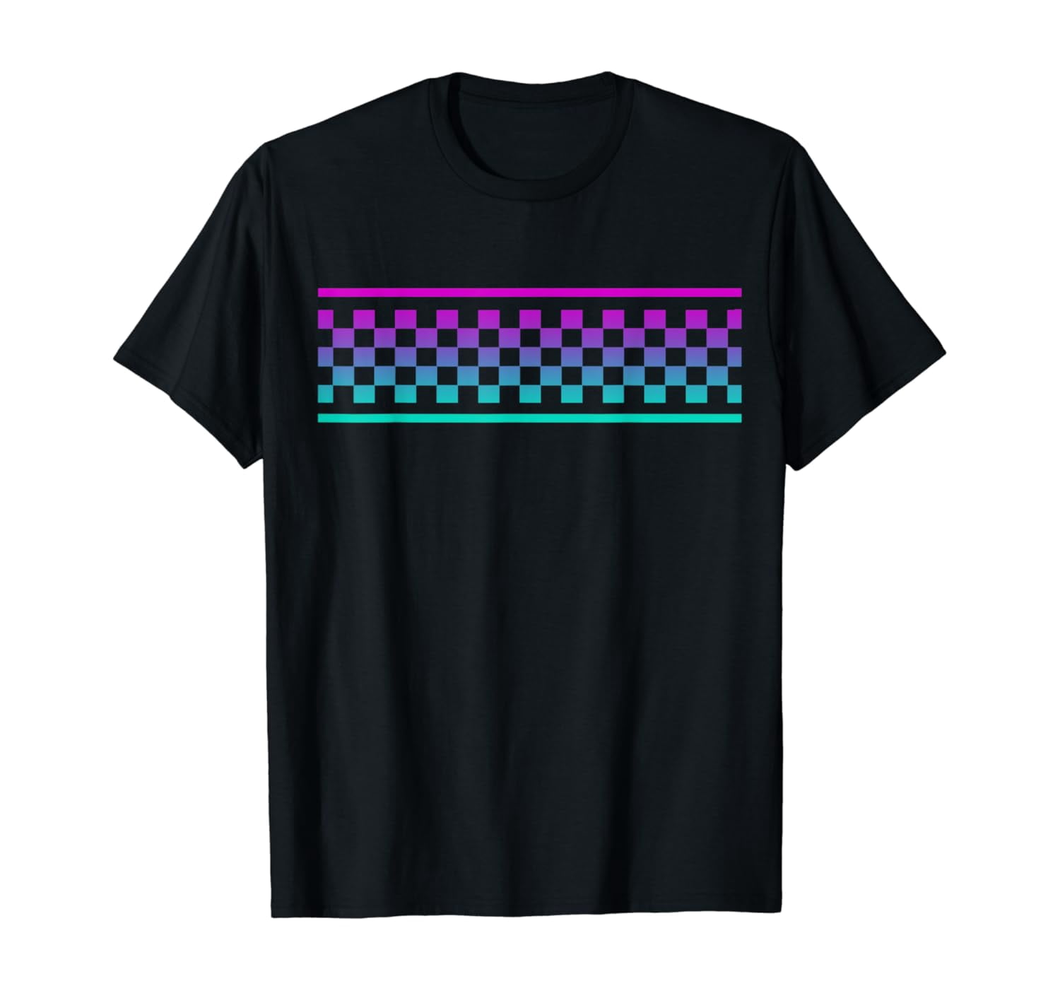 Blue Checker Pattern Checkerboard Skater Surfer T-Shirt - Walmart.com