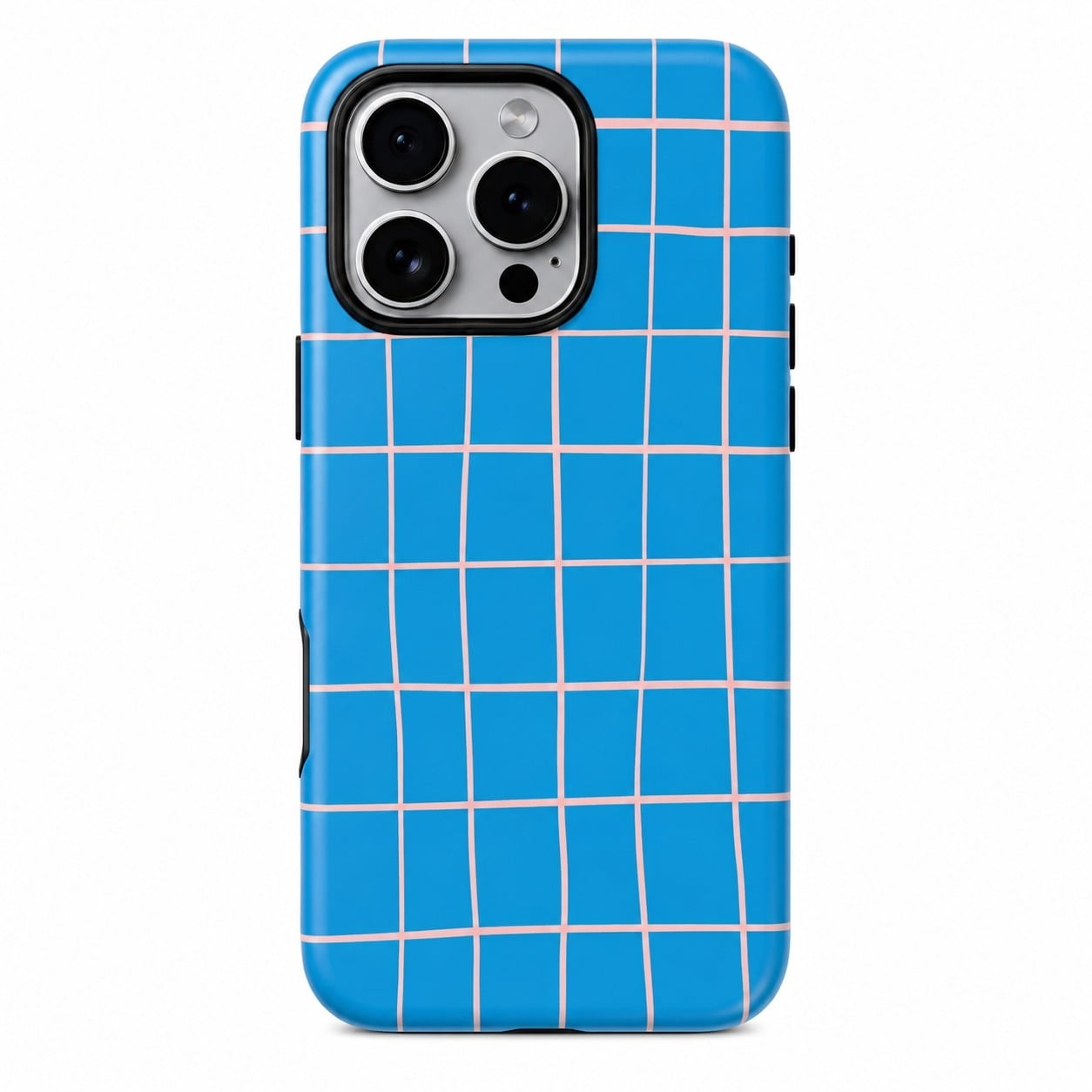 Blue Checker Tough Phone Case for iPhone 17 16 15 14 13 12 11, Pink ...