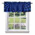 Blue Checker Valances for Windows, Modern Abstract Dark Blue Tunnel ...