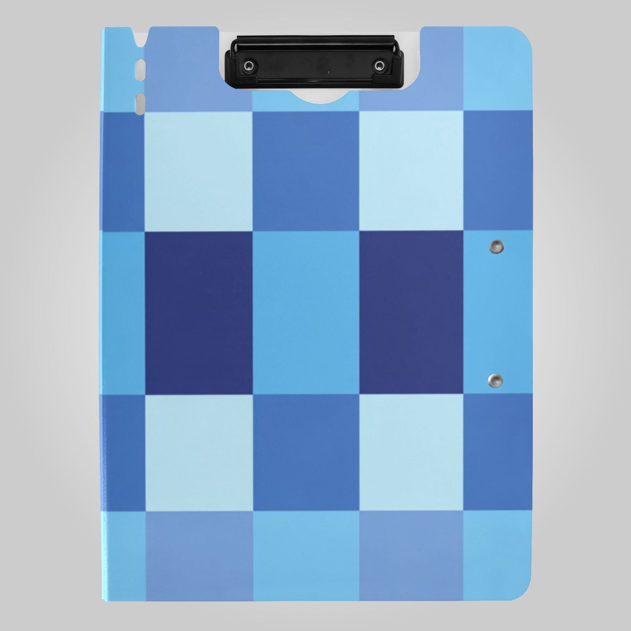 Blue Checkerboard Pixel Art Foldable Binder Folder Clipboard with Pen ...