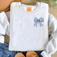 Blue Checkered Bow TShirt Coquette Valentine 39 s Crewneck - Walmart.com