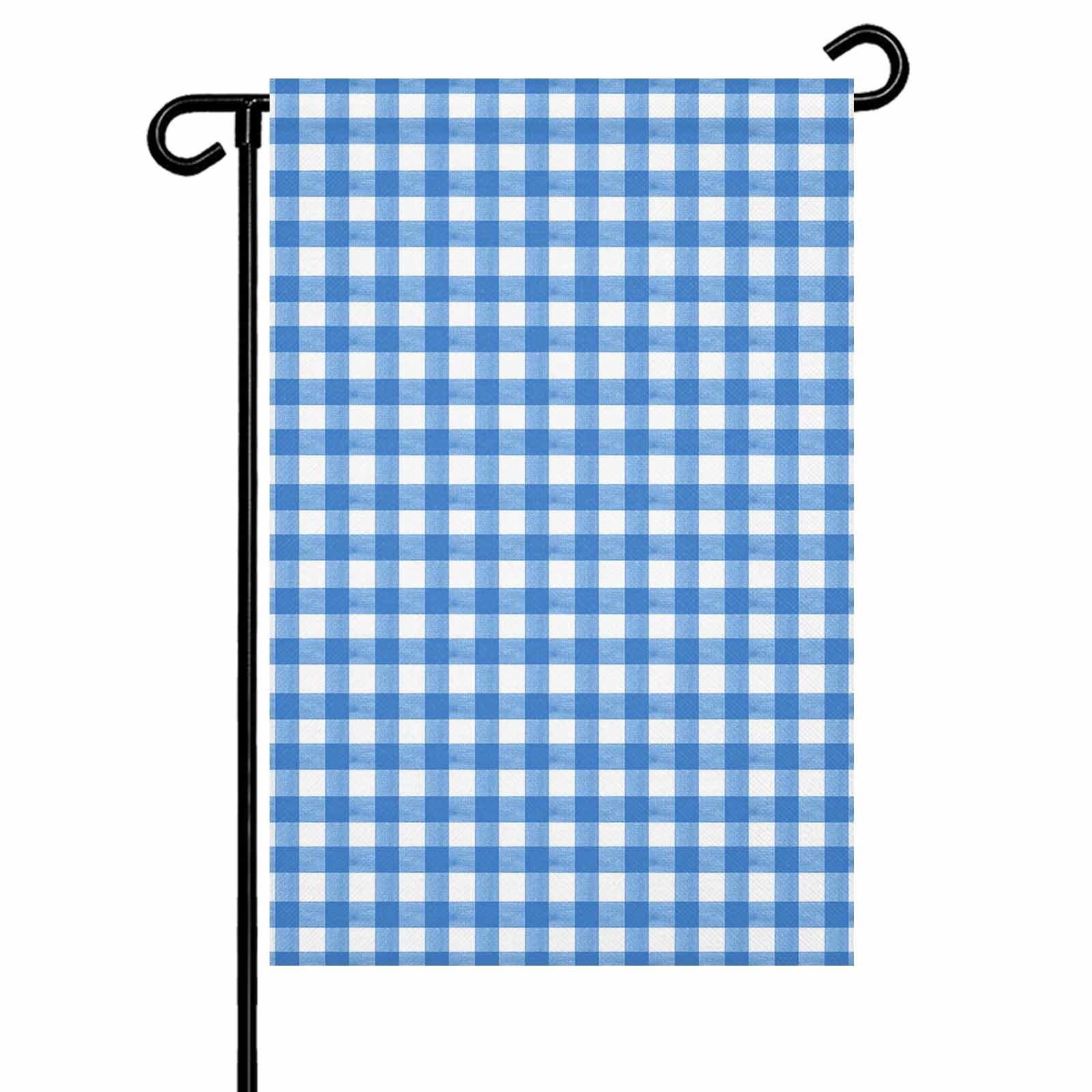 Blue Checkered Garden Flag 12x18 Inch Farmhouse Classic Double Sided ...