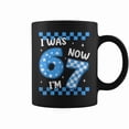 Blue Checkered I Was 6 Now Im 7 Birthday 7 Years Old Bday Coffee Mugs ...