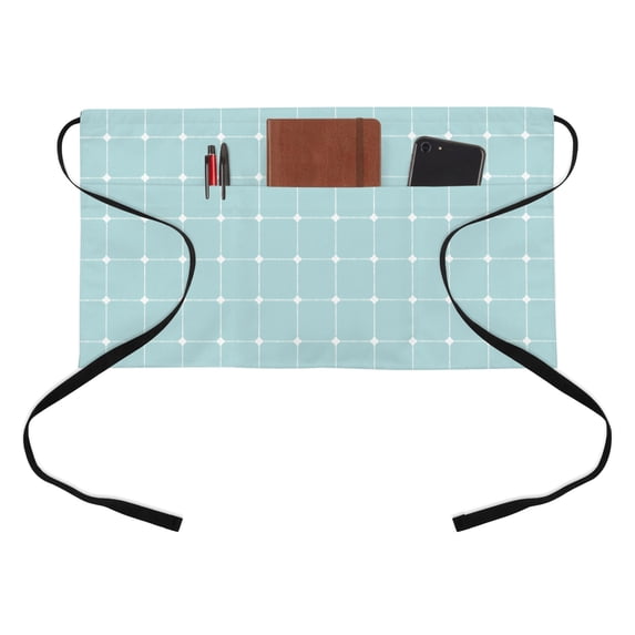 Blue Checkered Kitchen Restaurant Half Waist Apron, Modern Minimalist ...