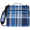 Blue Checkered Pattern 3 Ring Binder Bag Zipper Binder Organizer with ...