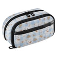 Blue Checkered Rabbit Pattern PVC Pencil Case Water-Repellent Clear ...