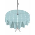 Blue Checkered Round Outdoor Tablecloth with Umbrella Hole Modern ...