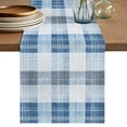 Blue Checkered Short Table Runner 48 Inches Long, Farmhouse Modern ...