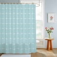 Blue Checkered Shower Curtain, Modern Minimalist Geometric Grid Lines ...