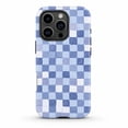 Blue Checkered Tough Phone Case for iPhone 17 16 15 14 13 12 11, Retro ...