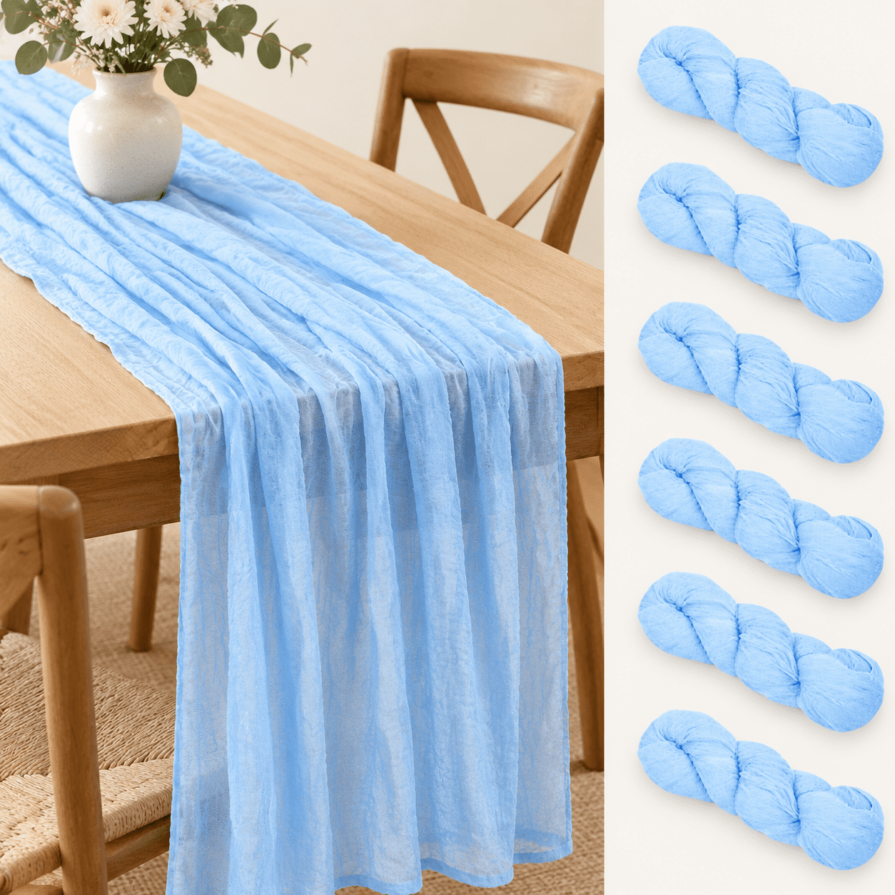 Blue Cheesecloth Table Runners 6 Pack Summer Boho - Walmart.com