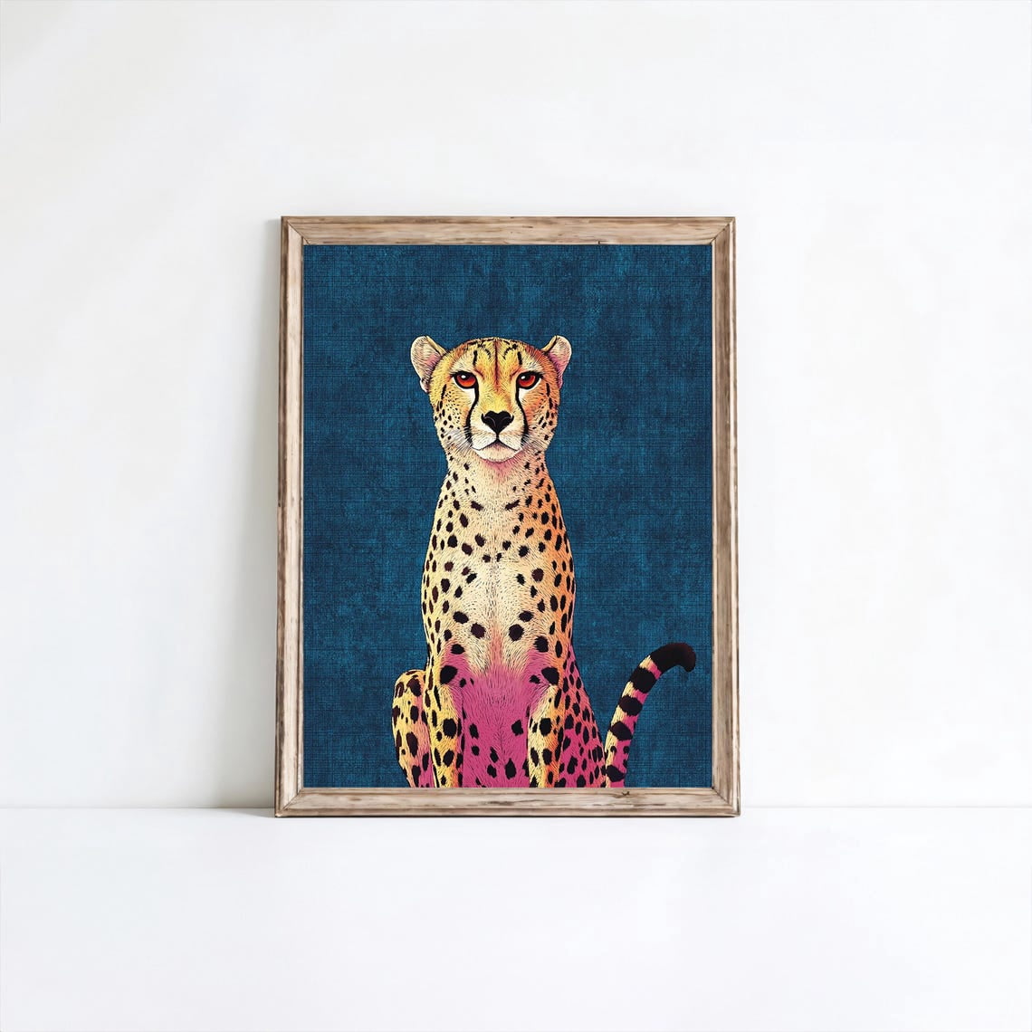 Blue Cheetah Print Poster E838 Cheetah Wall Art Poster Leopard Art ...