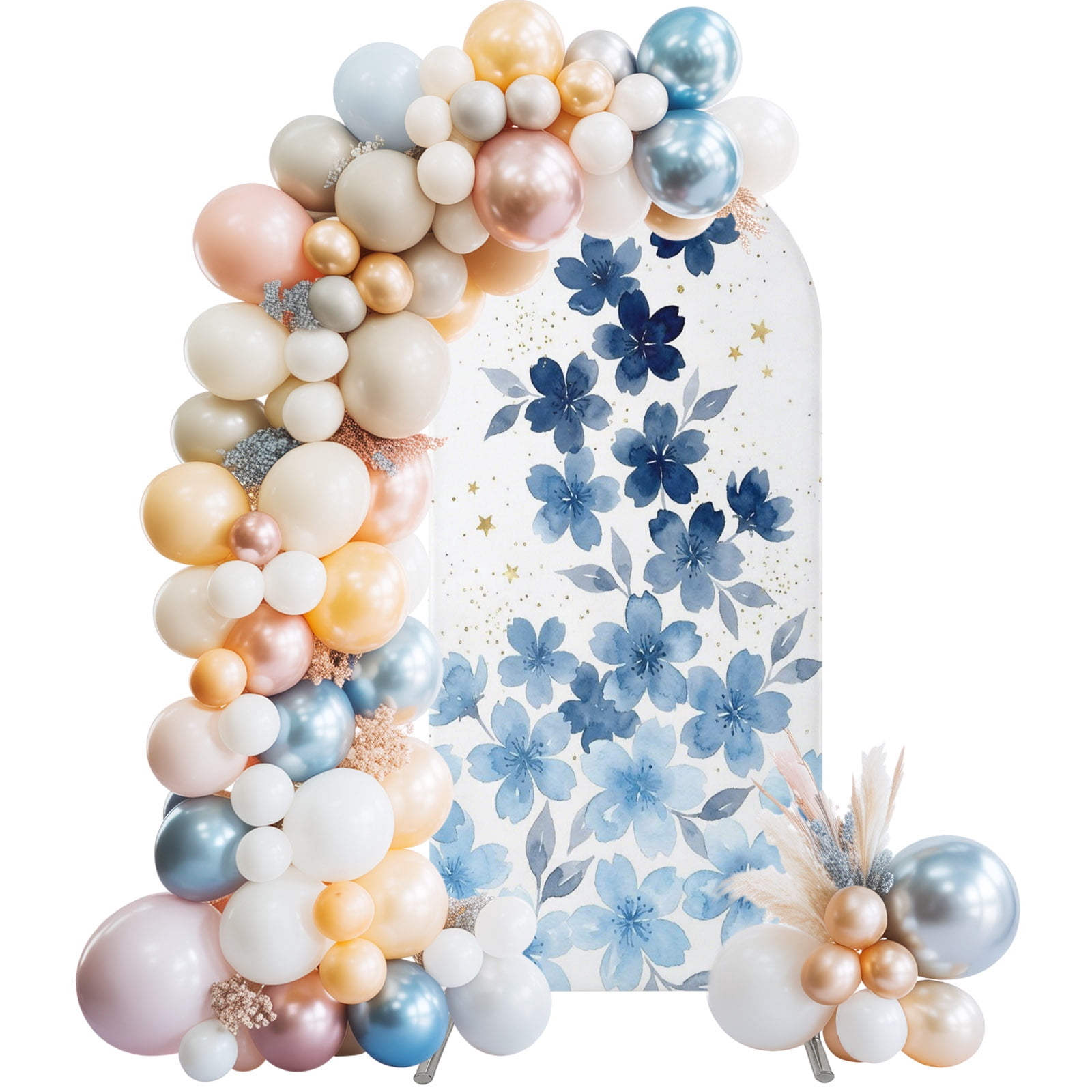 Blue Cherry Blossom Arch Backdrop Cover 6.6 FT, Watercolor Floral ...