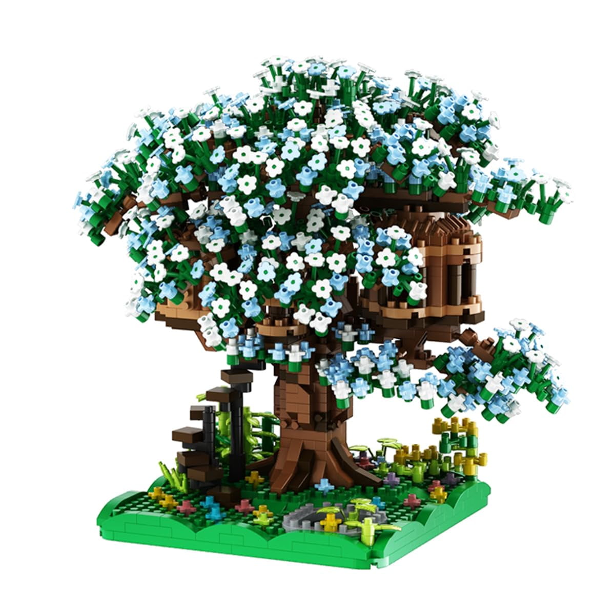 Blue Cherry Blossom Bonsai Tree Building Blocks Set,（1443 Pieces ...