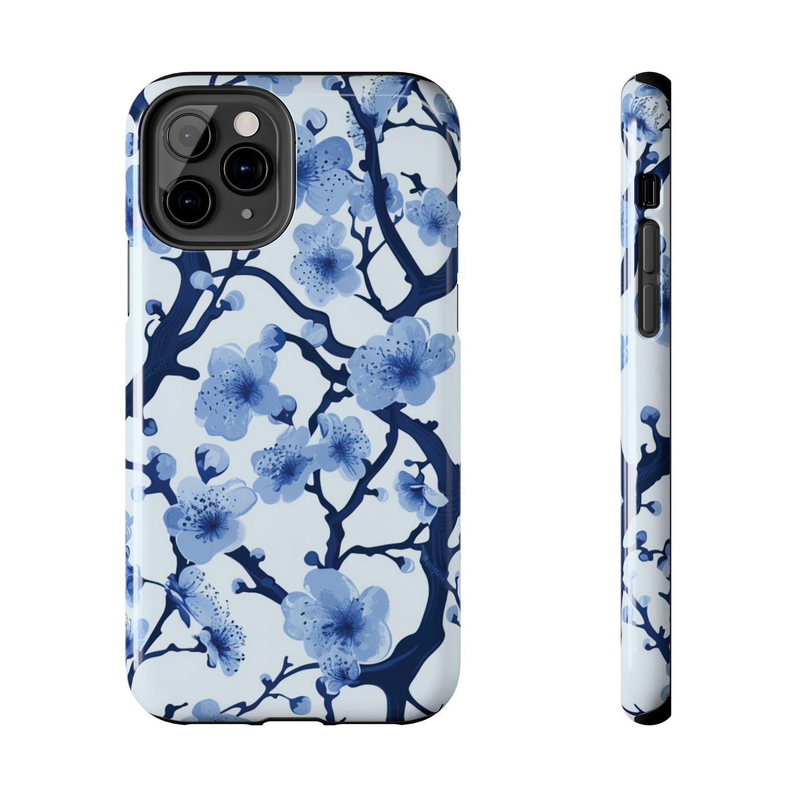 Blue Cherry Blossom Phone Case Cottagecore Floral Protective Cover for ...