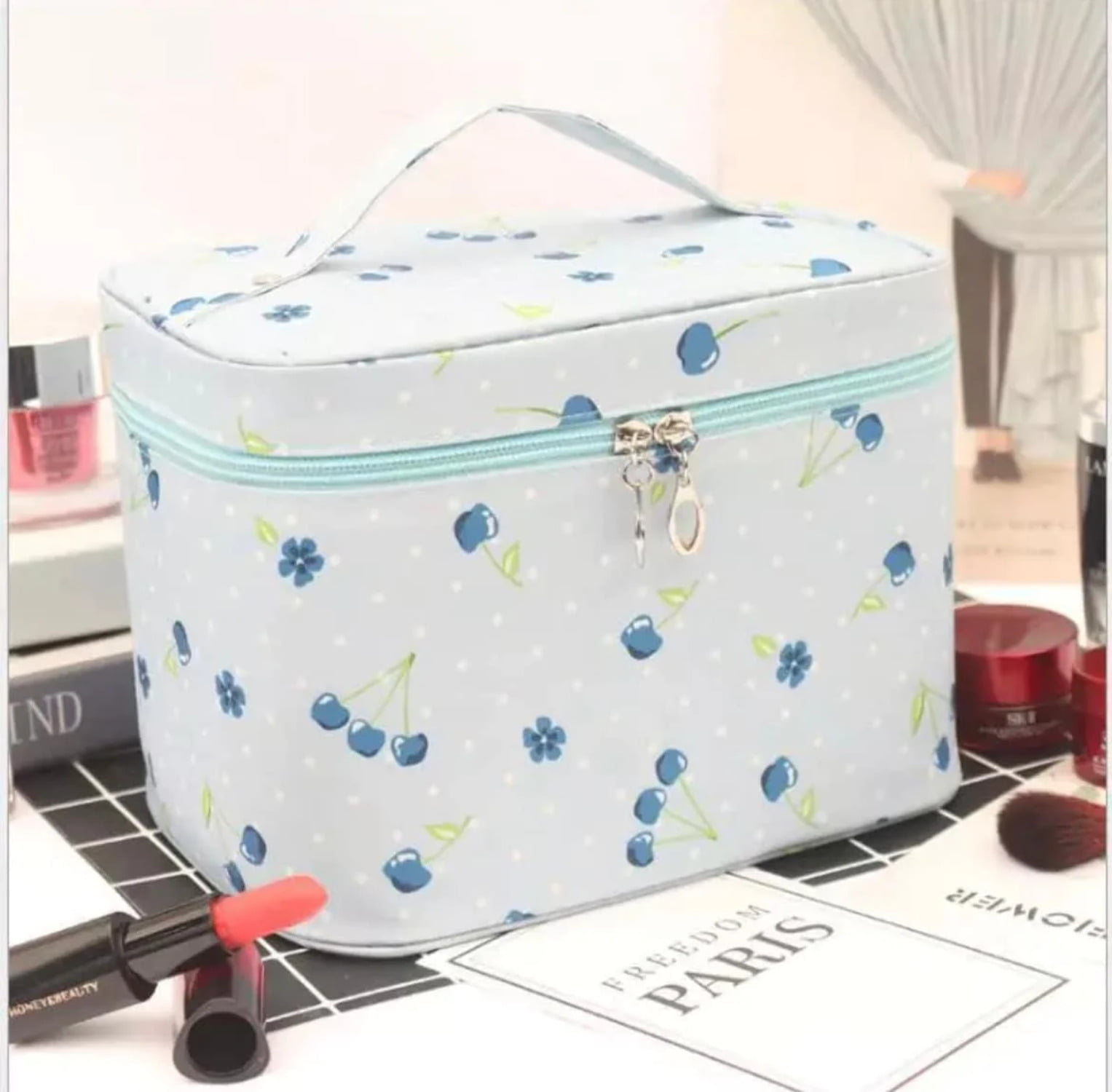 Blue Cherry Cosmetic Makeup Bag - Walmart.com