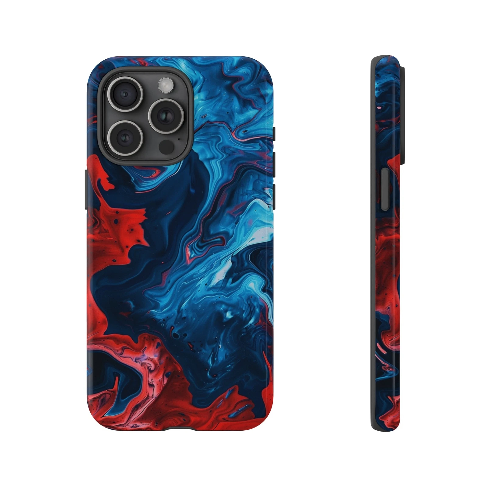 Blue Cherry Hydro Dipped Art Phone Case for iPhone Case 17 to 11 Pro ...