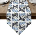 Blue Cherry Table Runner Linen Burlap Table Runner 48 Inches Long ...