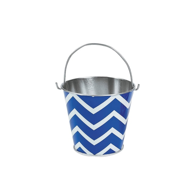 Blue Chevron Metal Pails 1Pc - Party Supplies - 1 Piece - Walmart ...