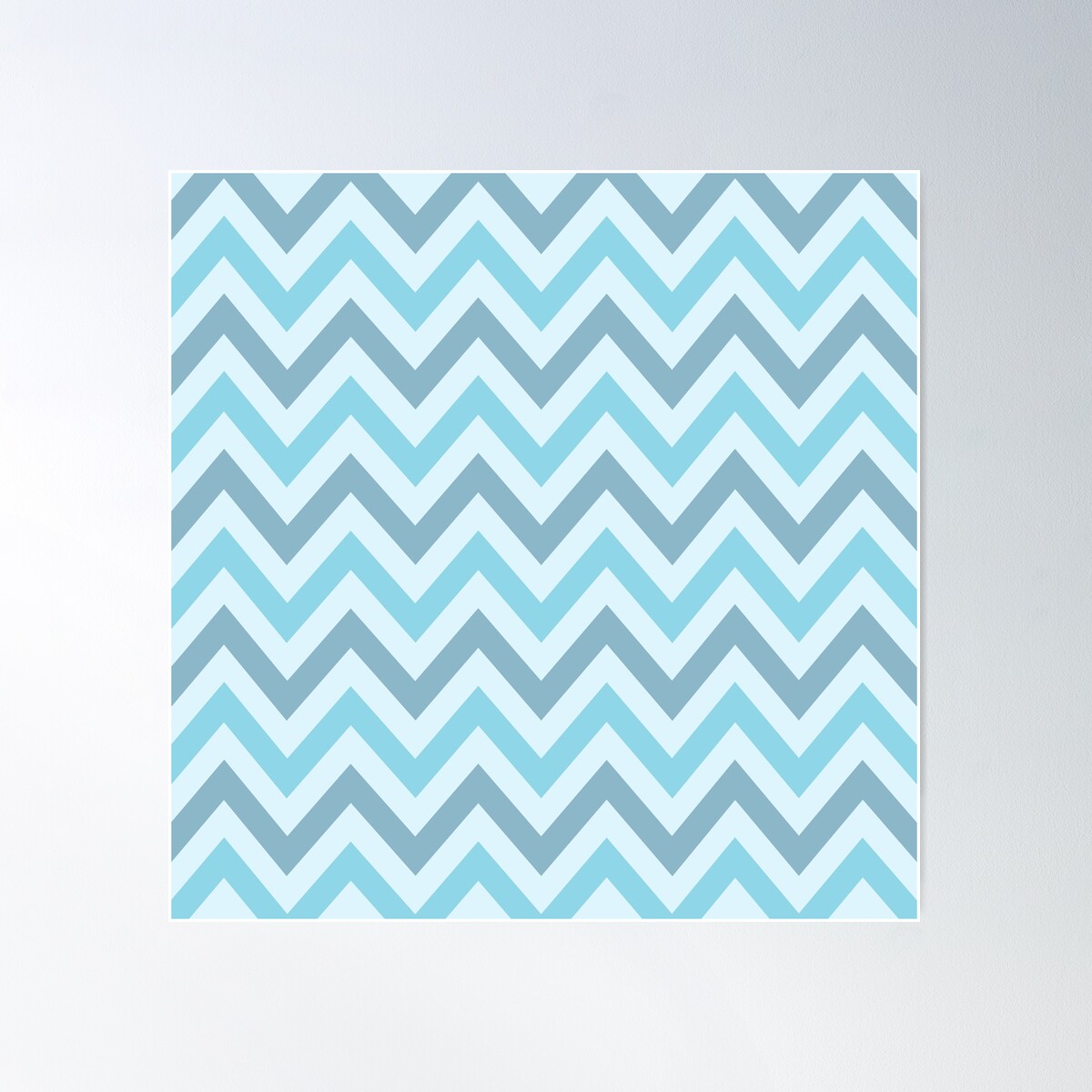 Blue Chevron Poster Wall Art, Modern Wall Decor For Living Room Bedroom ...