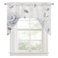 Blue Chic Floral Kitchen Curtains Swag Valance for Windows/Bathroom ...